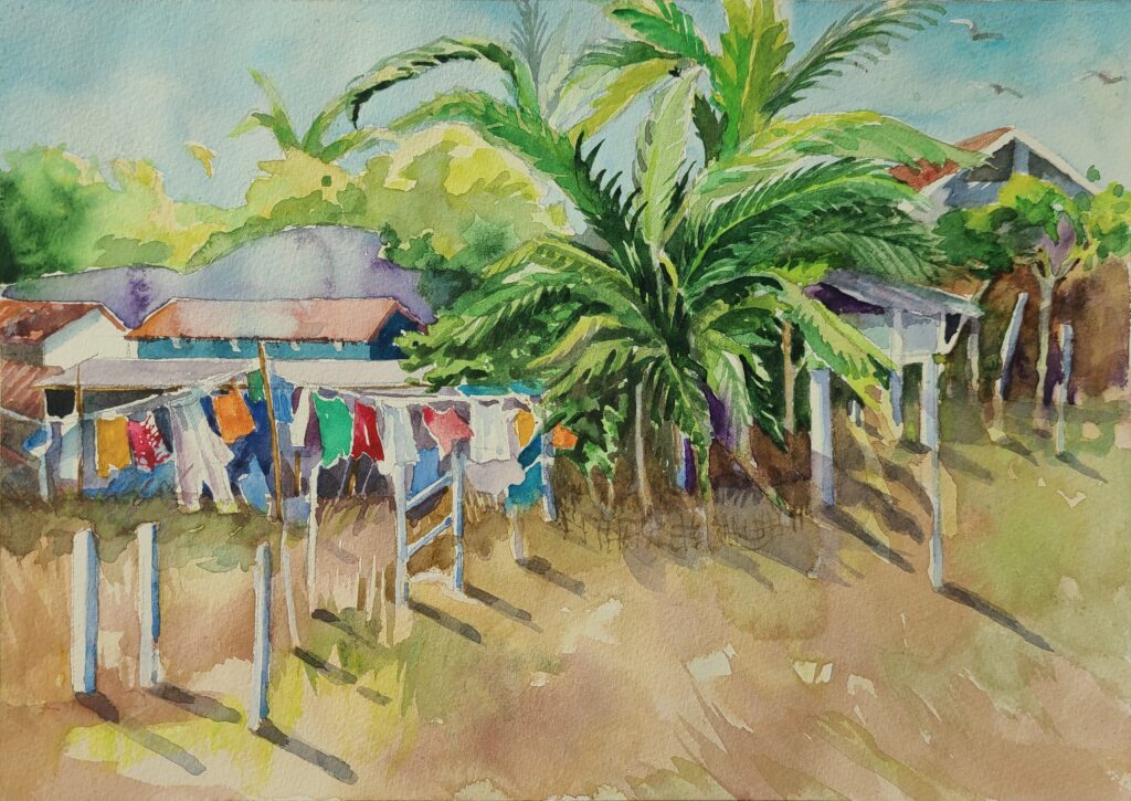 Wash Day - Joanna Dole - Artist - Watercolor painting for sale